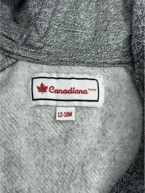 Canadiana | Shirts & Tops | Canadiana Grey Zipup Hoodie With Maple Leaf ...